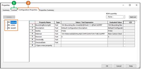 How Pdm Data Card Tabs Work With Solidworks Configurations