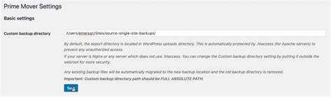 prime mover pro custom backup directory codexonics