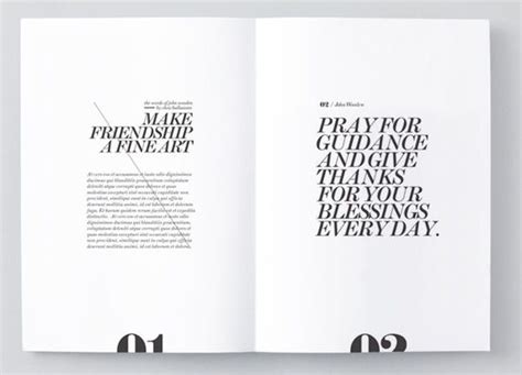 Book Design Layout Inspiration Black And White Typography