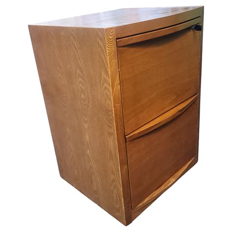 Solid Oak Two Drawer Locking Filing Cabinet For Sale At 1stdibs