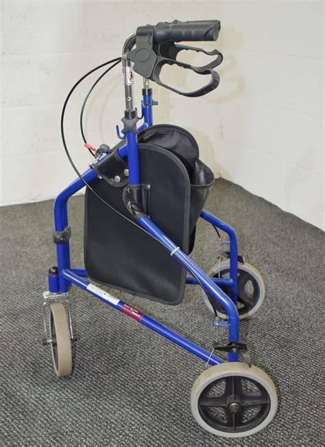 Walker Drive Lightweight Tri Wheel Walker With Loop Brakes And Vinyl