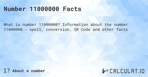 Number 11000000 Facts Calculatio