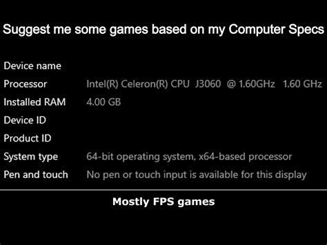 Suggest Me Some Games Based On My Computer Specs Rindianteenagers