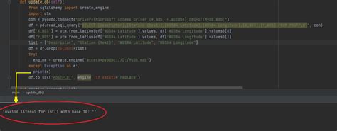 message d erreur invalid literal for int with base 10 python