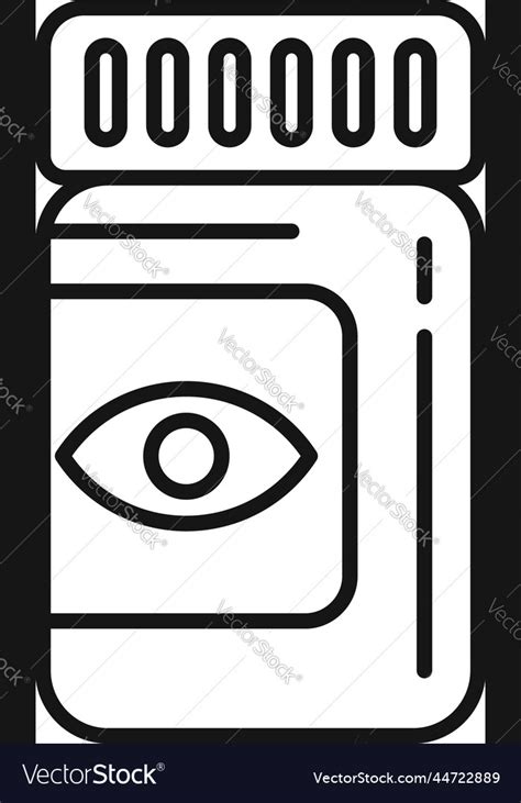 Lens Eye Icon Outline Test Doctor Royalty Free Vector Image