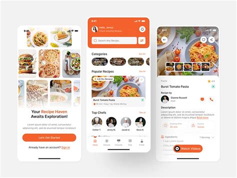 Food Recipe Mobile Application Uiux Design Figma Ui Behance
