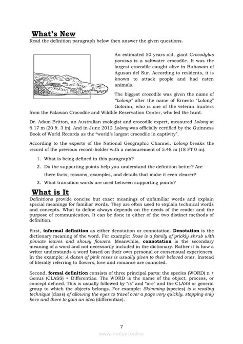 Reading And Writing Skills Pivot Module Shs Modules