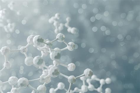Premium Photo Molecular Structure On A Grey Background With Copy Space