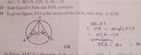 A 1 1 B 1 0 C 0 1 D −7 0 23 State Euclids First And Fifth Postulate 2