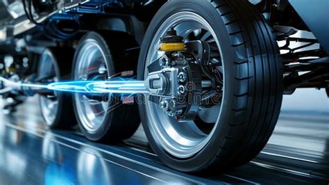 Electric Car Chassis Detail During Road Test With Visible Energy Flow Stock Video Video Of