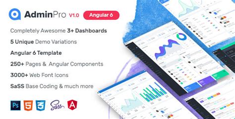AdminPro Angular 6 Dashboard Template ThemeMag