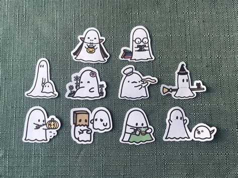 Cute Ghost Stickers 10 Pack Stinkostudio Etsy
