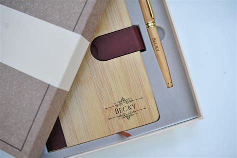 Personalized Notebook Set Custom T Set Engraved Notebook And Pen