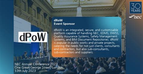 Proud To Be Supporter Of Nec Conference Again Drow Uk Ltd