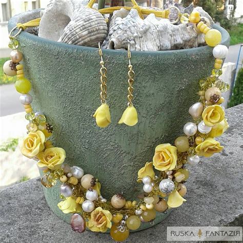 Yellow Statement Necklace And Earrings Set