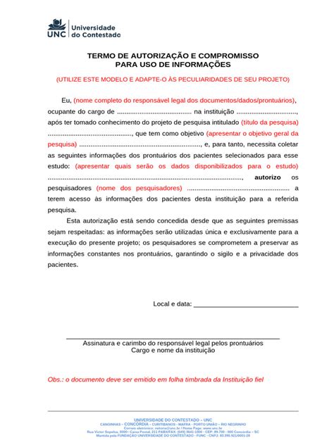 3 Termodeautorização Modelo Pdf