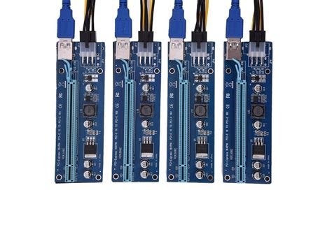 ETopSell USB Quad Port PCI E Express Extender PCIe USB RISER Pin PCI E X To X Powered