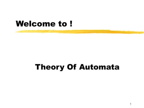 Theory of Automata | PPT