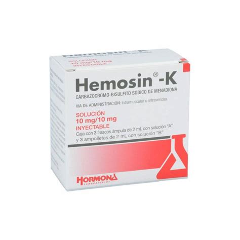 Hemosin K Solución Inyectable 10 Mg 10 Mg Caja Con 3 Aplicaciones