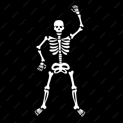 Premium Vector Cute Dancing Skeleton On A Black Background