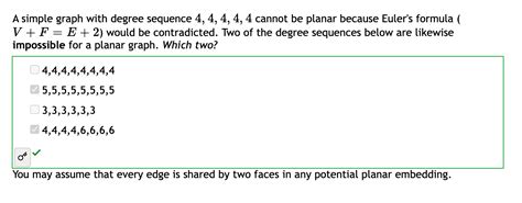 Solved A Simple Graph With Degree Sequence 44444 Cannot