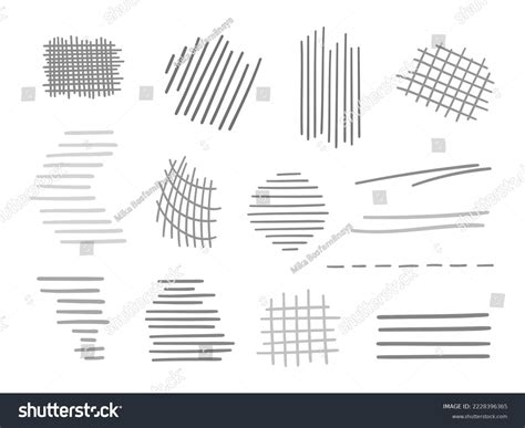 Simple Hatching Hand Drawn Hatched Shapes Stock Illustration 2228396365