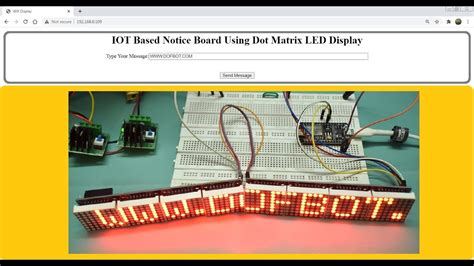 Iot Based Notice Board Using Dot Matrix Display Youtube