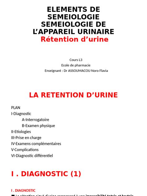 Rétention Durine Diagnostic Et Prise En Charge Pdf Prostate