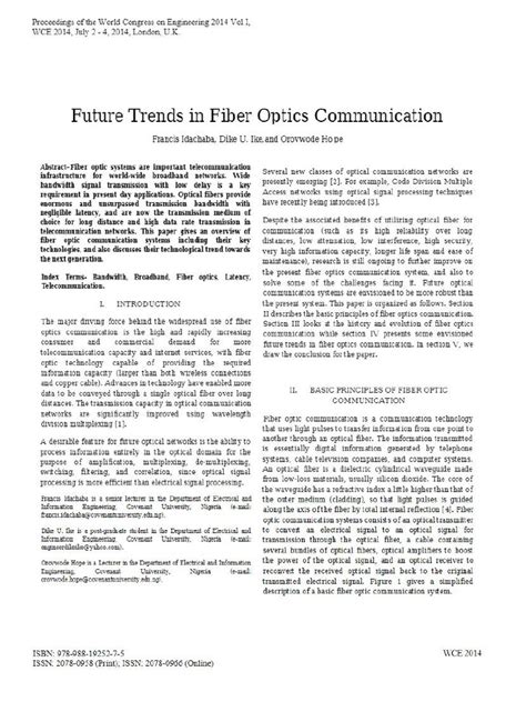 Future Trends In Fiber Optics Communication Pdf