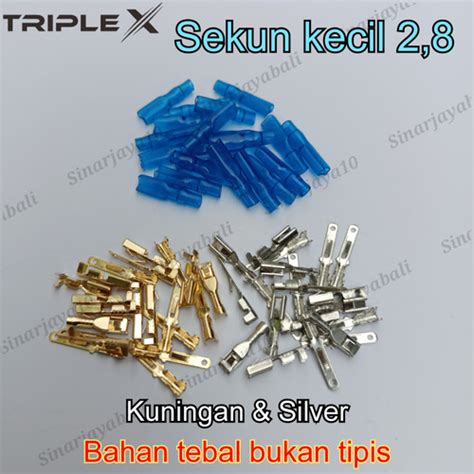 Jual Sekun Kecil Skun Kabel Female Male Terminal Konektor Cowok Cewek Karet KUNINGAN Kab