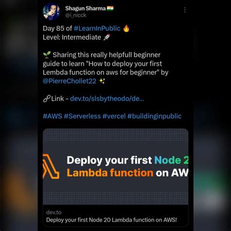 Shagun S On Linkedin Learninpublic Aws Serverless Vercel