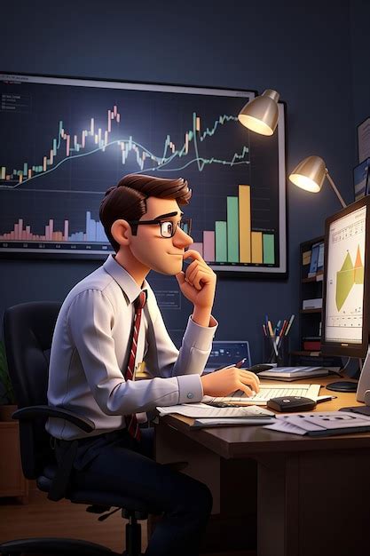 Premium Photo Businessman Analyzing Financial Charts