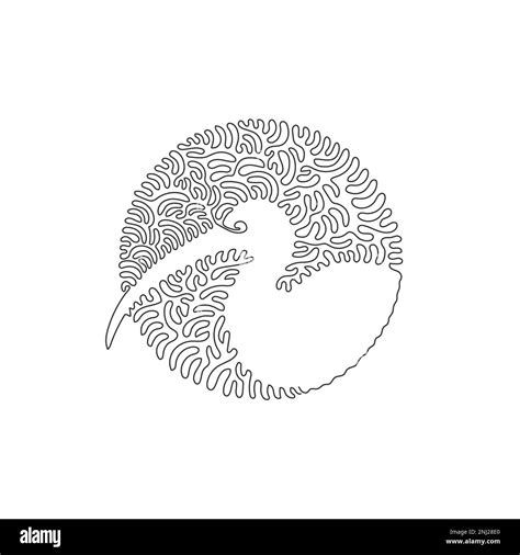 Continuous One Curve Line Drawing Of Funny Ibises Abstract Art In