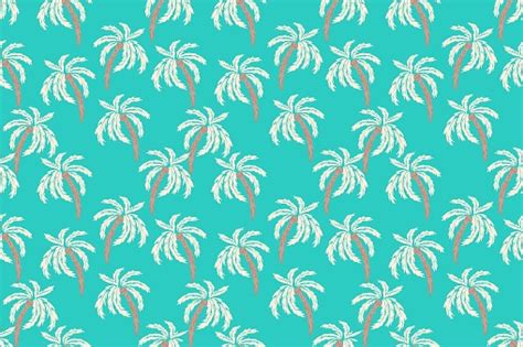 청록색 배경에 나뭇잎과 줄기가 있는 양식화된 야자수를 특징으로 하는 완벽 한 벡터 패턴입니다 트로피컬 테마의 디자인 텍스타일 월페이퍼 및 비치웨어 프린트에 이상적입니다 관광