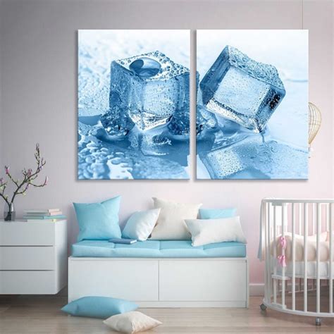 Ice Cubes Canvas Wall Ice Cubes Canvas Art Ice Cubes Decor Etsy
