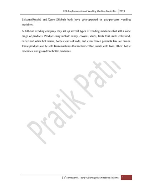 HDL Implementation Of Vending Machine Report With Verilog Code DOCX Food Drink