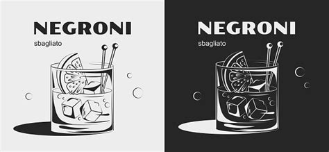 네그로니 칵테일 포스터 세트 알코올 음료 및 유리잔에 담긴 음료 더운 날씨와 여름 시즌 감귤류를 곁들인 열대와 이국적인 음료 표지 또는 배너 플랫 벡터 컬렉션 0명에 대한
