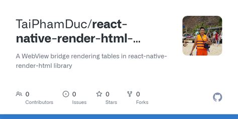 Github Taiphamducreact Native Render Html Table Bridge A Webview
