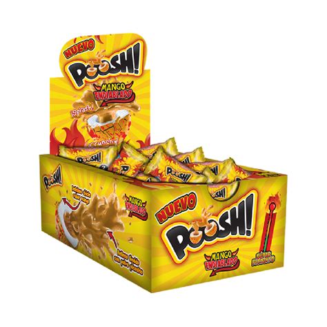 Chicle Poosh Mango Enchilado 40pzas Dulfi Dulcería