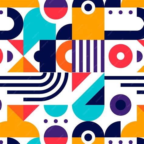 평면 모자이크 패턴 디자인 무료 벡터