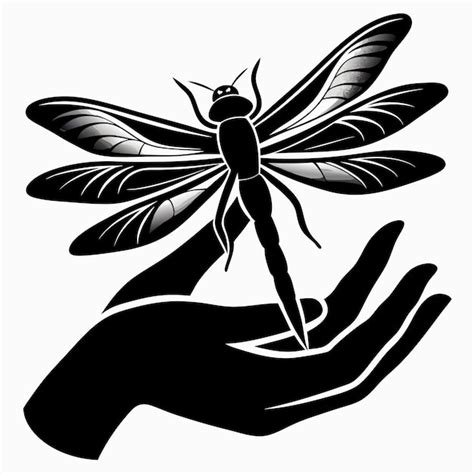 A Vector Silhouette Grasshopper On Hand Premium Ai Generated Image