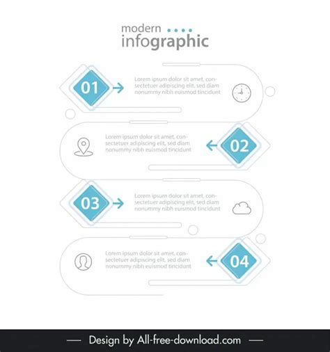 Infographic Cycle Template Modern Flat Symmetric Circles Layout Vectors Graphic Art Designs In