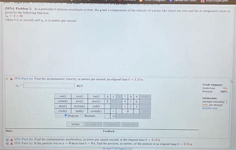 solved 509 problem 2 in a particular cartesian coordinate