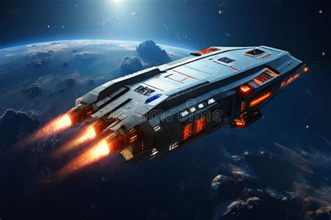 Spaceship With Modern Technology Technology Space And Binary Data