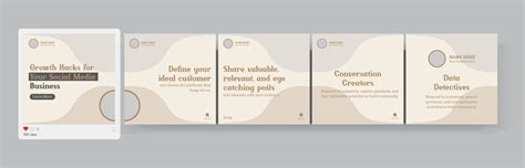 Set Of Carousel Post Template Editable Carousel Post Social Media Template Minimalist Design