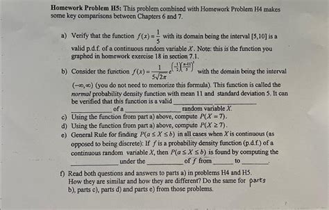 Solved Homework Problem H5 This Problem Combined With