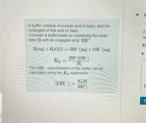 solved f a buffer consists of a weak acid or base and the