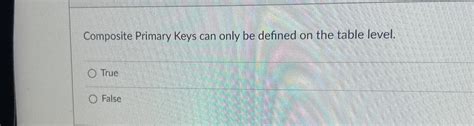 Solved Composite Primary Keys Can Only Be Defined On The