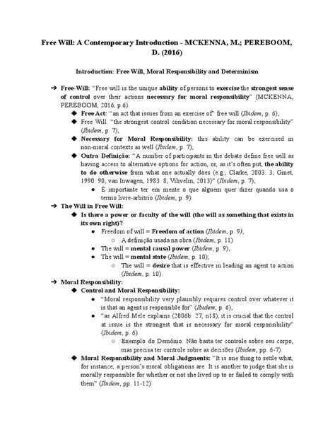 Free Will A Contemporary Introduction Mckenna M Pdf Free Will