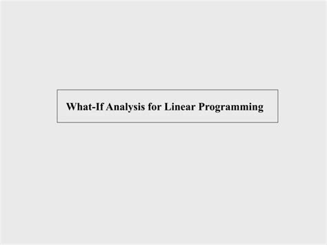 PPT Sensitivity Analysis In Linear Programming Maximizing Profit PowerPoint Presentation ID